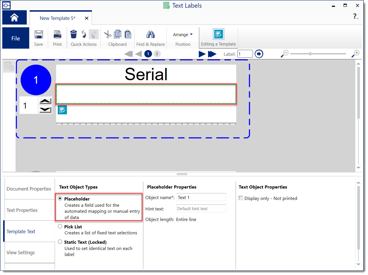 How to Create a Simple Template in Text Labels | Brady Support