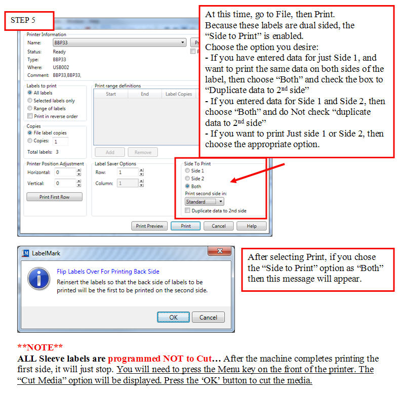 How to Use Double-Sided Sleeve Material with BBP33 in LabelMark 5 ...