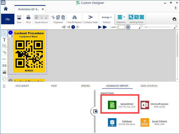 Bulk Print LINK360 QR Codes using Brady Workstation | Brady Support