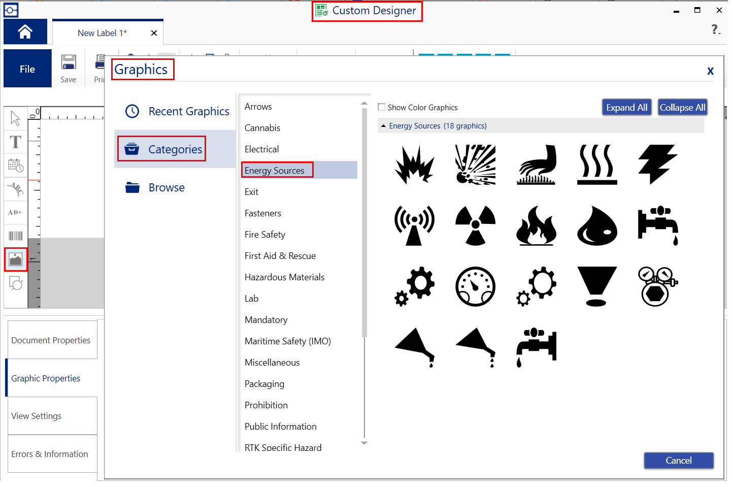 Custom Designer Lite - Creating Energy Source Labels | Brady Support