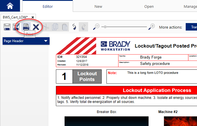 Lockout Writer - How to print Energy Source Labels | Brady Support