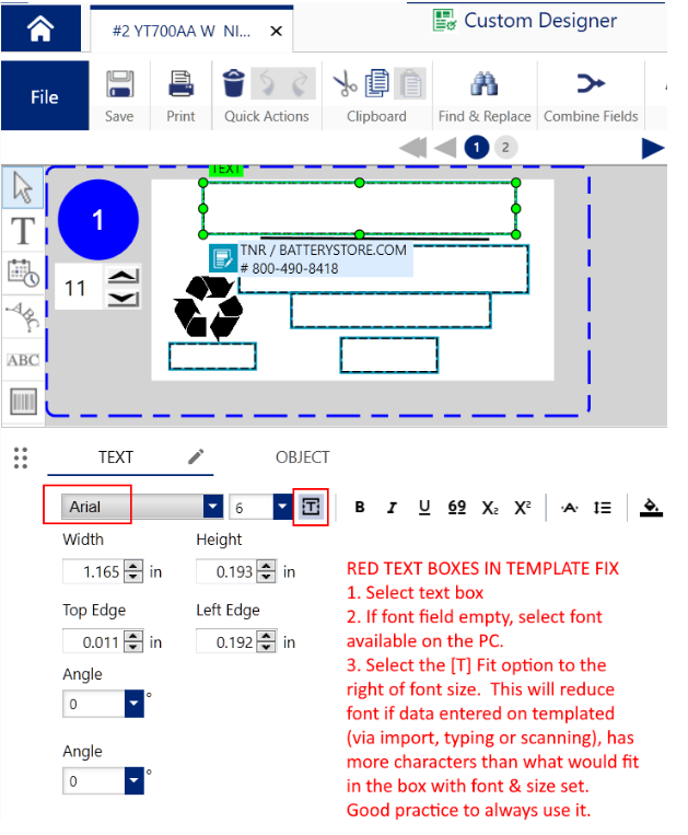 Brady Workstation - Labelmark template missing static text in BWS | Brady Support