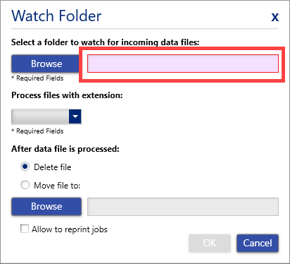 Data Automation - Using a Watch Folder located on a server | Brady Support